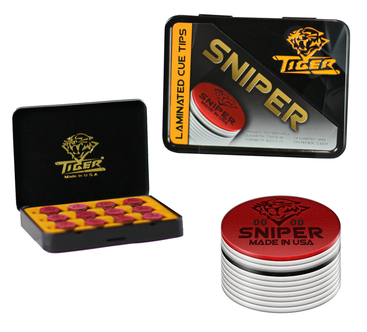 Sniper Laminated Cue Tip Tiger Products